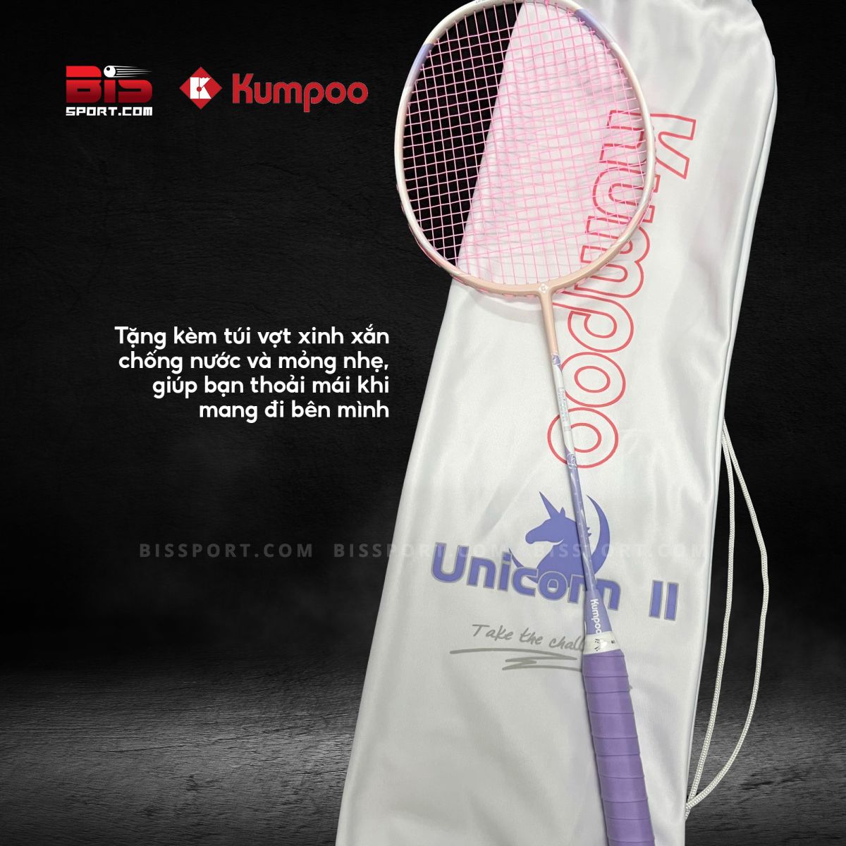 Vợt cầu lông Kumpoo Unicorn 2 Chính Hãng - Căng 13kg , Hồng Cực Đẹp, Đánh Cực Ngon, Đầm, Chắc